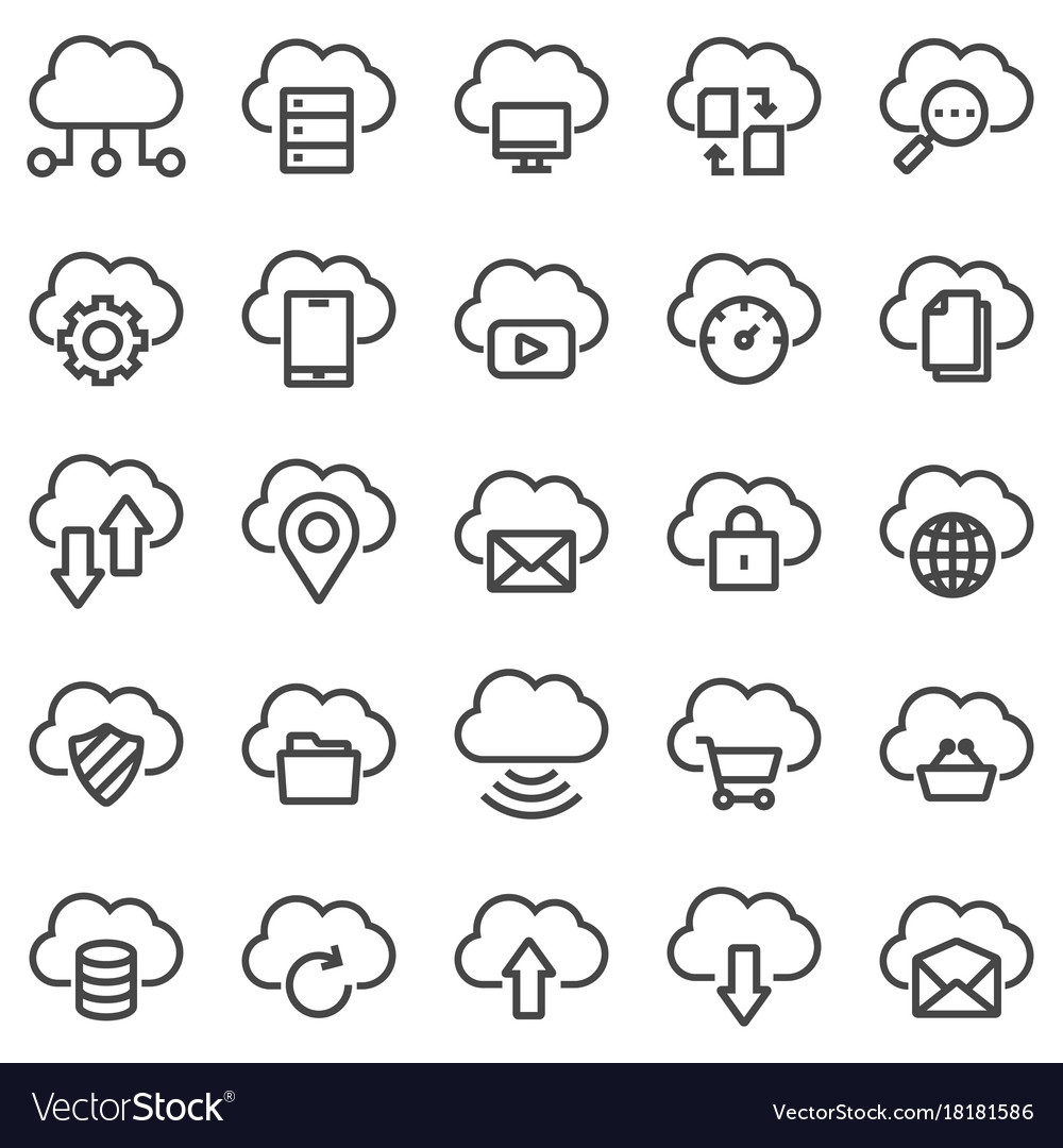 Cloud technology icons Royalty Free Vector Image