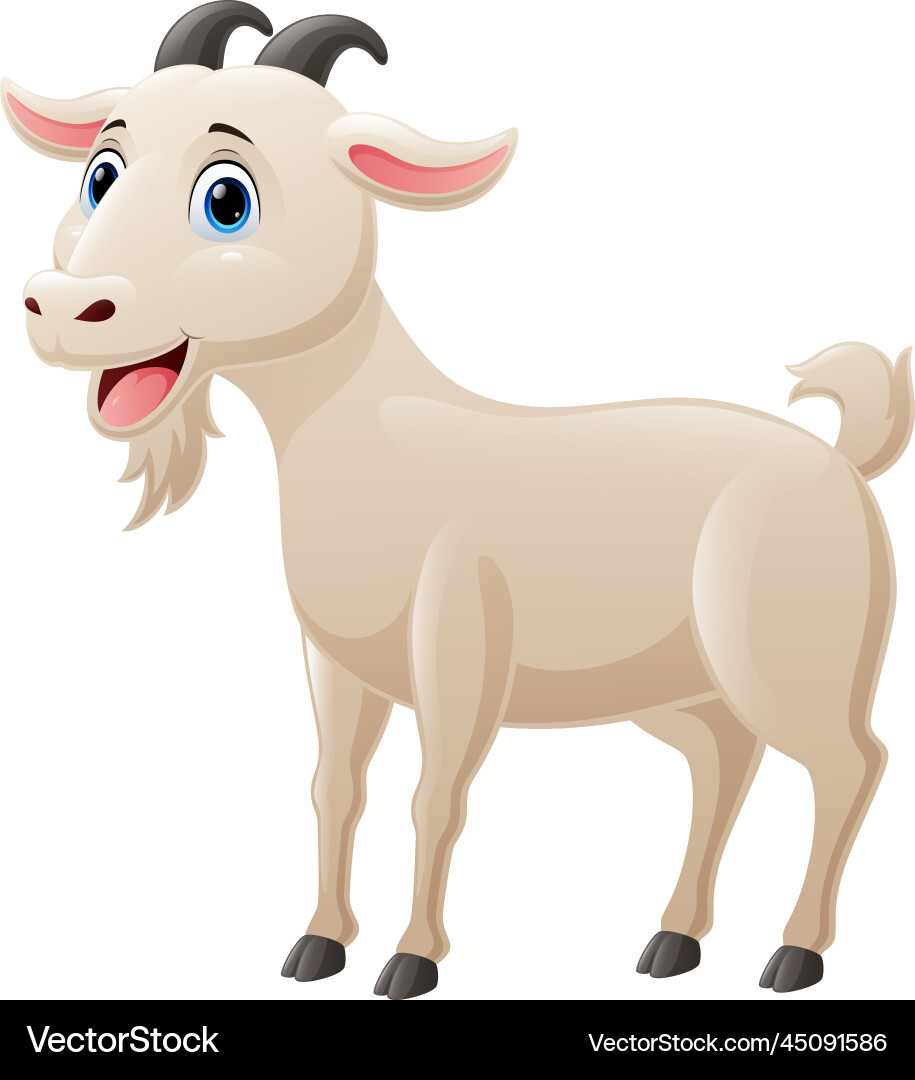 Cute goat cartoon on white background Royalty Free Vector