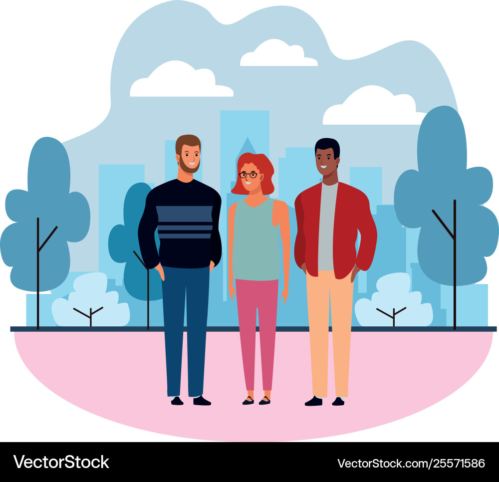 Group people avatar cartoon character Royalty Free Vector