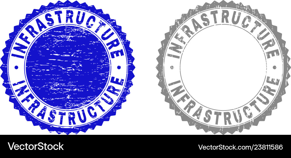 Grunge infrastructure scratched stamp seals Vector Image
