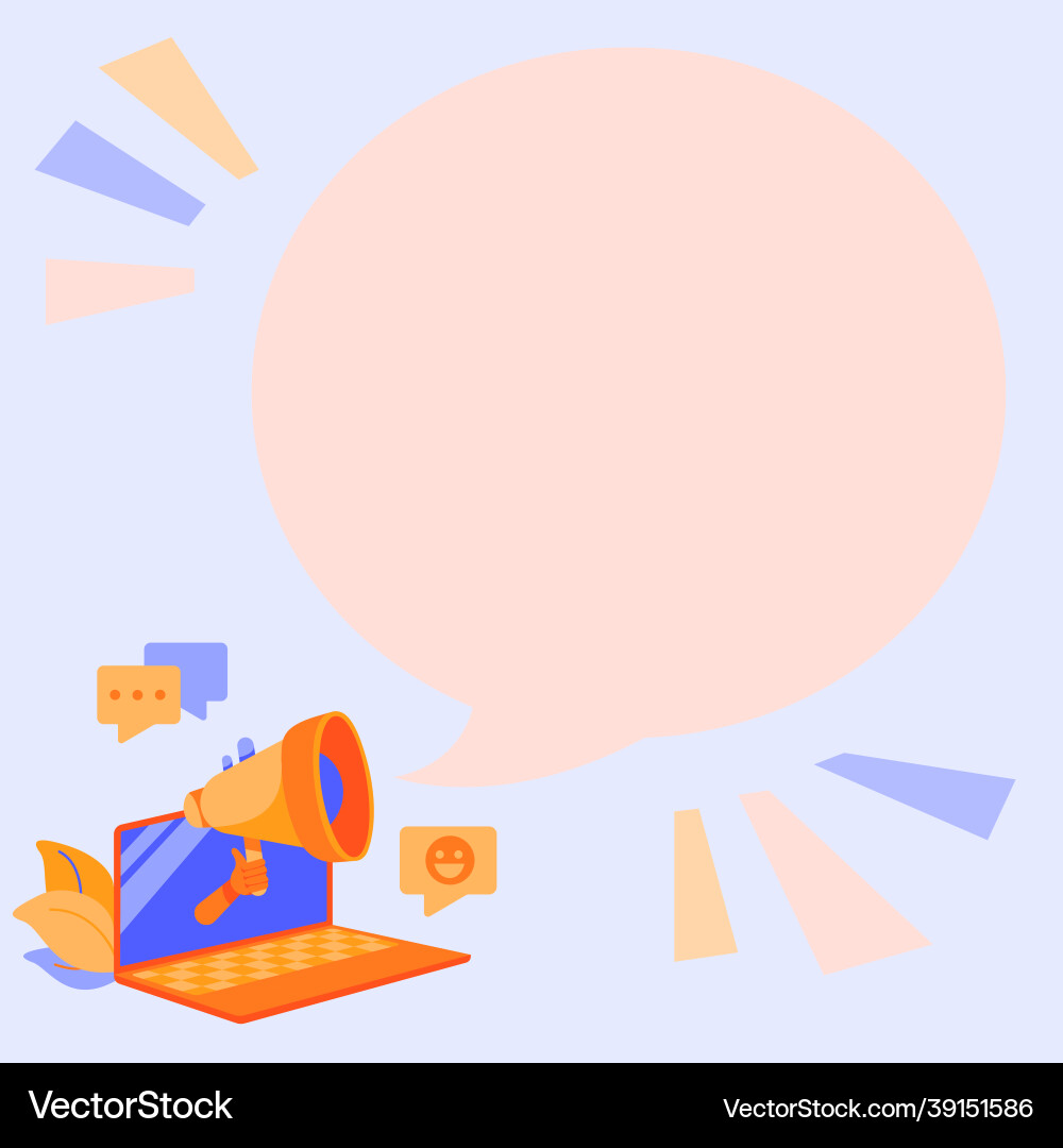 Laptop drawing sharing happy comments and good Vector Image