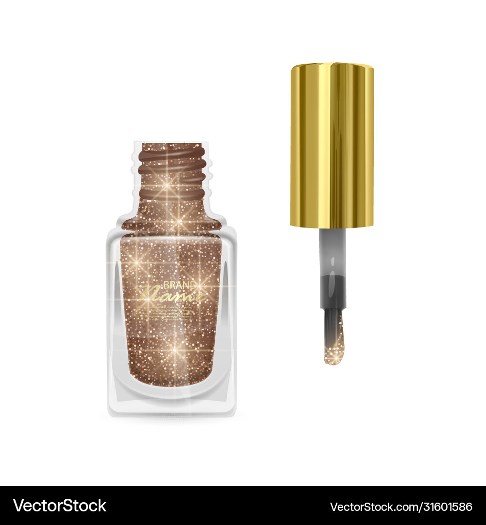 Nail polish with glittery texture polish Vector Image