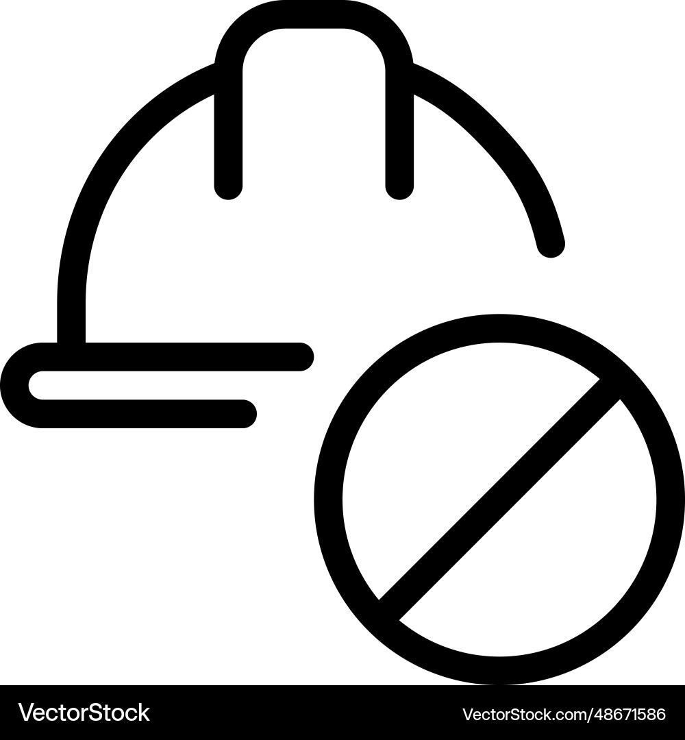 Safety helmet banned from construction site Vector Image