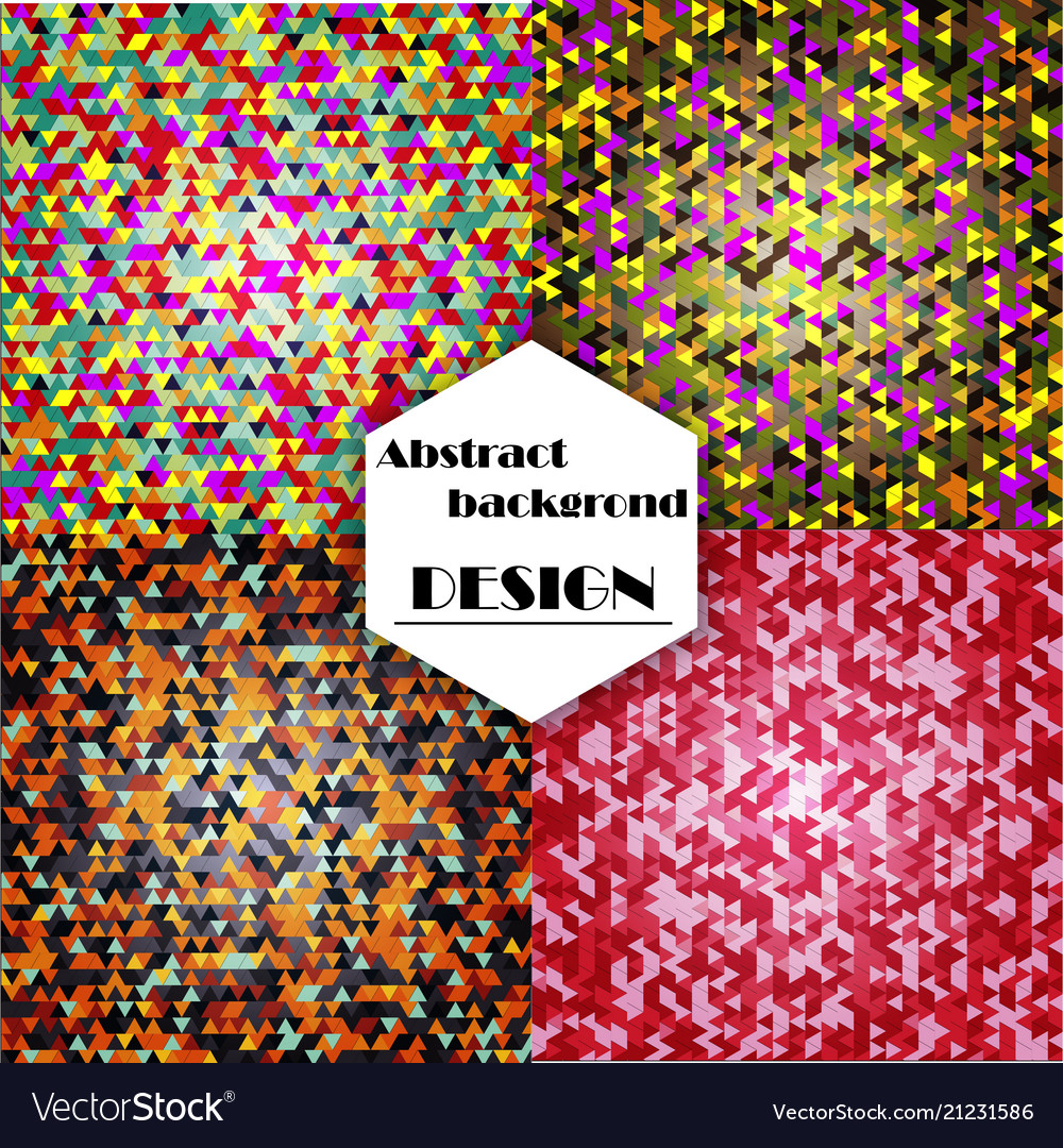 Set of abstract triangle pattern background Vector Image