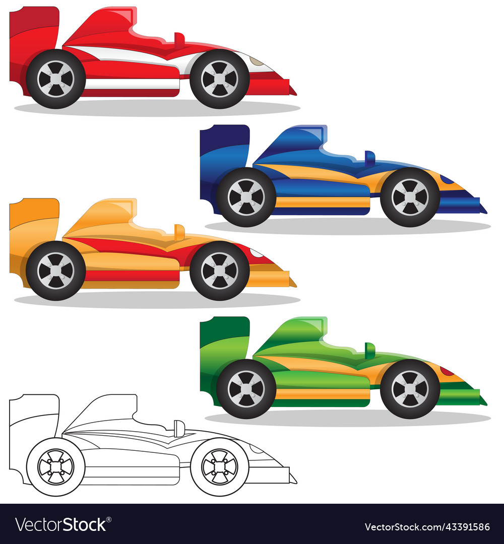 Set of sports cars Royalty Free Vector Image - VectorStock