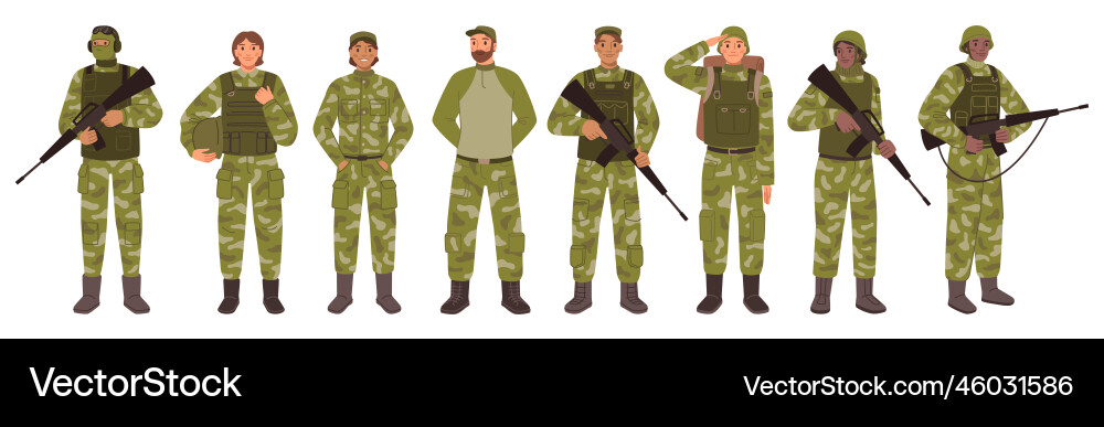 Soldier infantry service people Royalty Free Vector Image