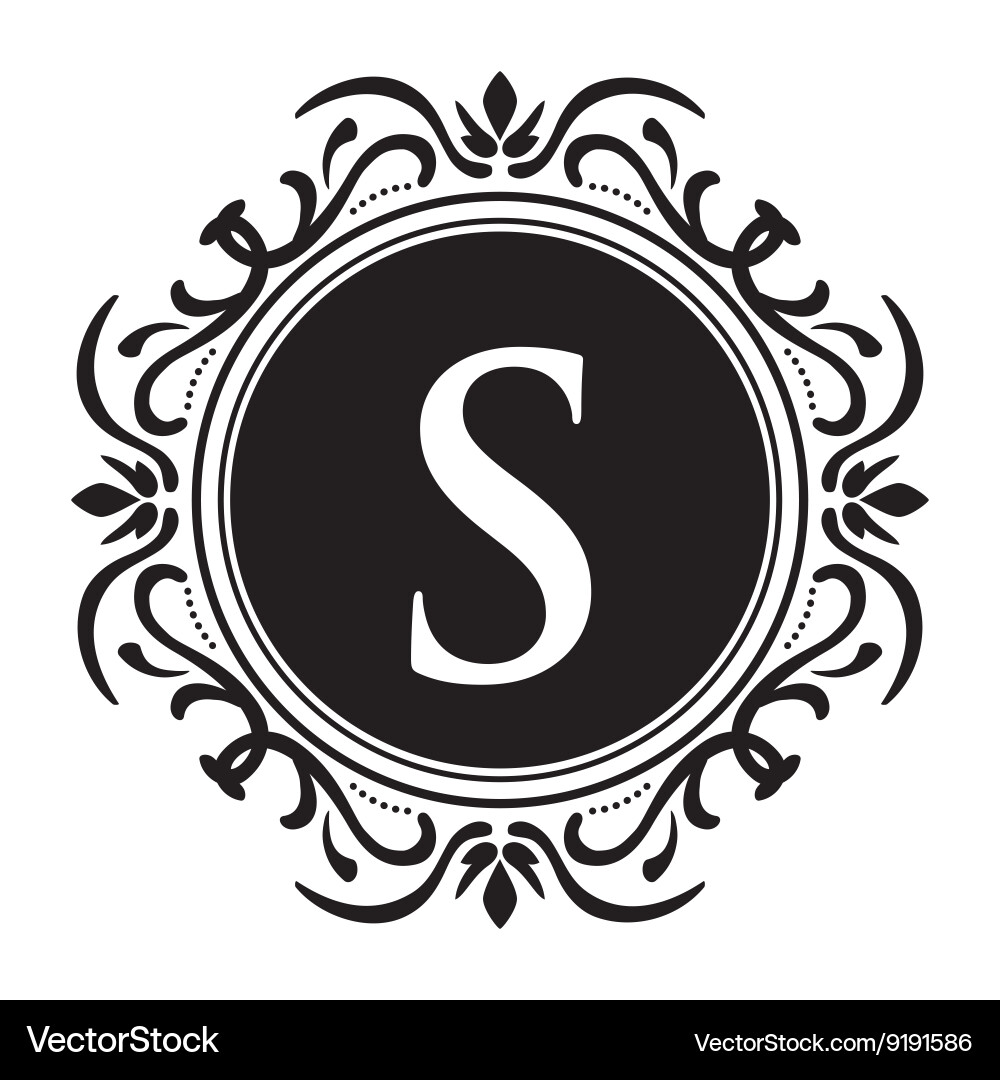 Stylish design decorated icon black and white Vector Image