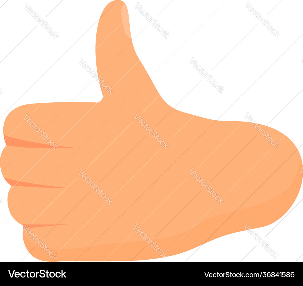 Thumb up hand gesture icon cartoon style Vector Image