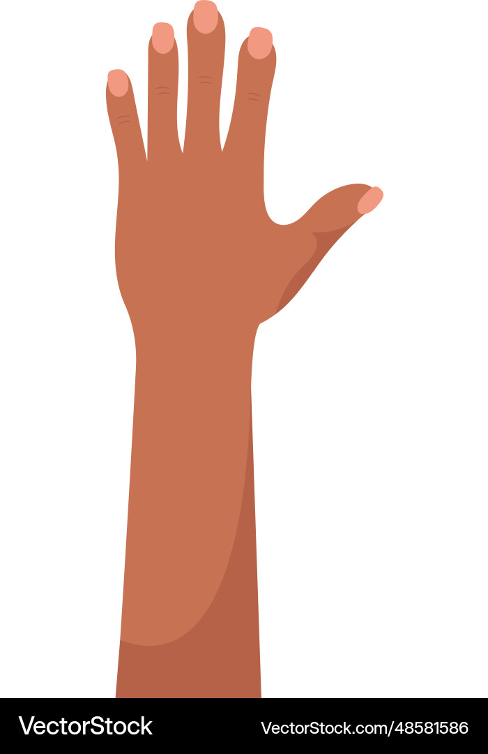 Women hand opened palm Royalty Free Vector Image