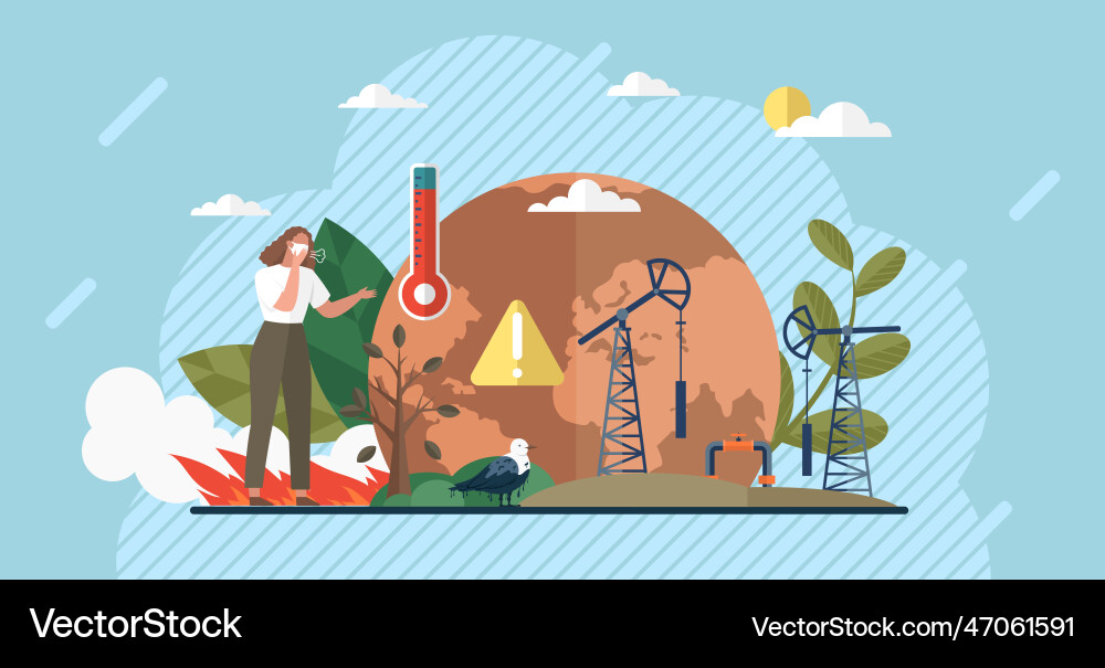 Climate change weather global greenhouse warming Vector Image