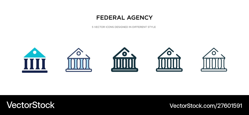 Federal agency icon in different style two Vector Image