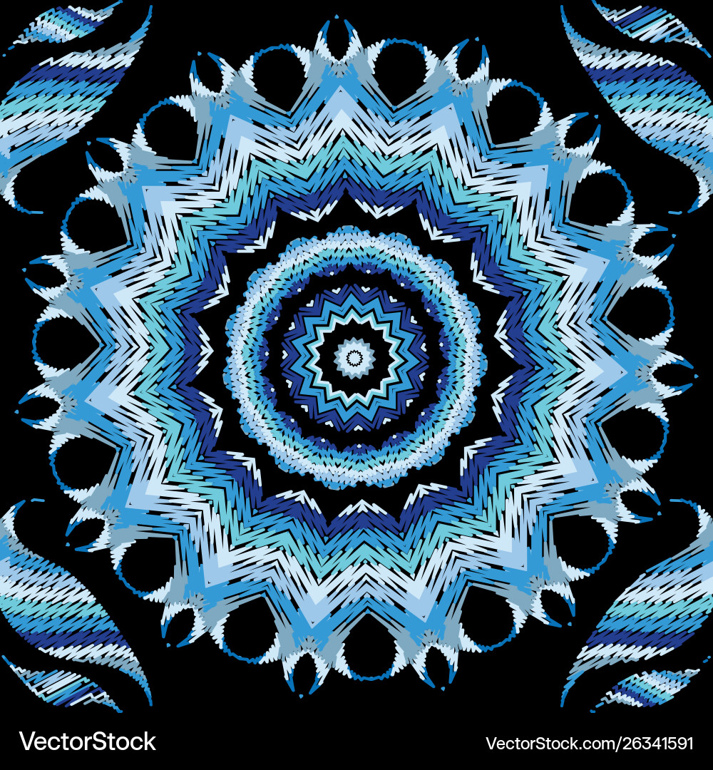 Floral embroidery seamless pattern colorful Vector Image