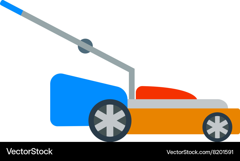 Gardening lawn mower groundworks tool machine Vector Image