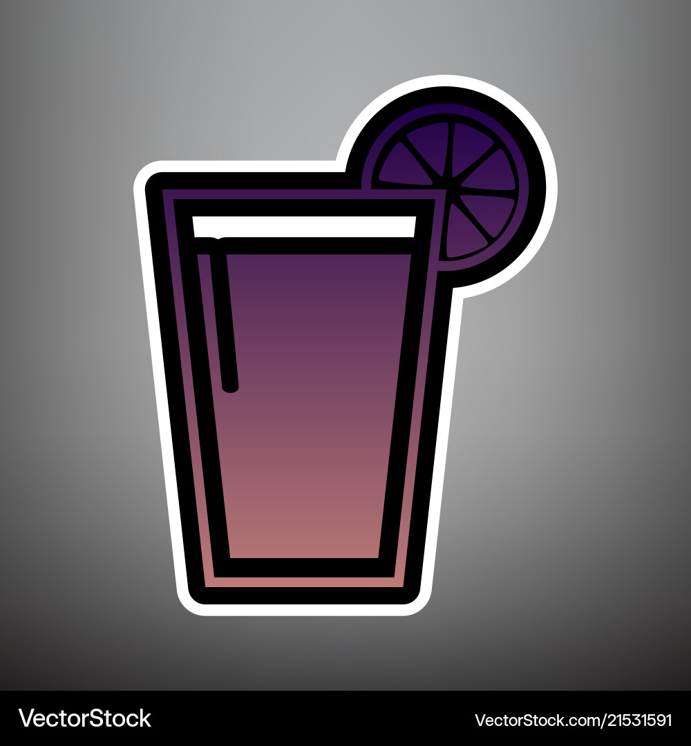 Glass juice icons violet gradient icon Royalty Free Vector
