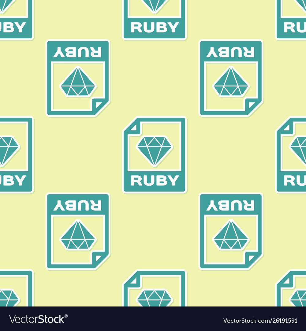 Green ruby file document icon download ruby Vector Image Green ruby file document icon download ruby Vector Image
