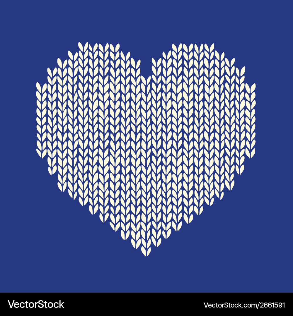 Seamless background with knitted heart romantic Vector Image