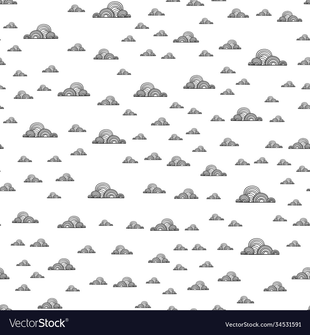 Seamless pattern with clouds made concentric Vector Image