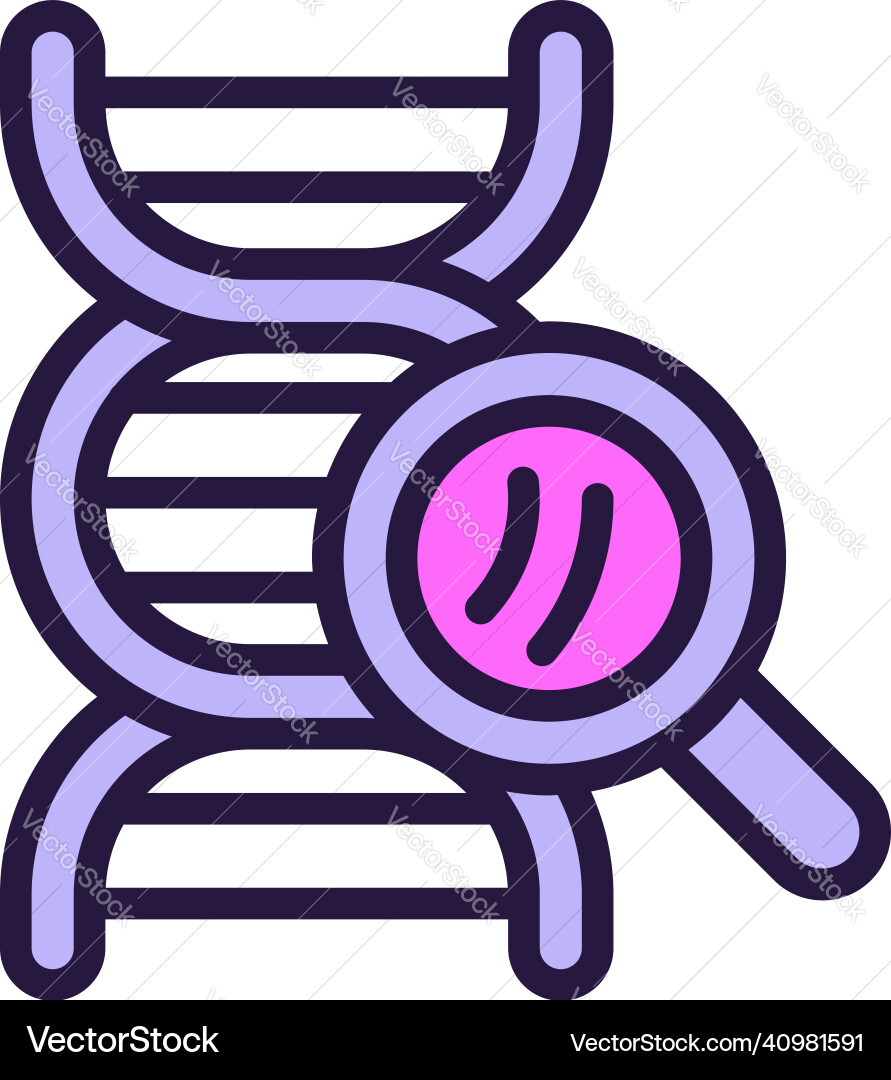 Search dna icon outline genetic test Royalty Free Vector