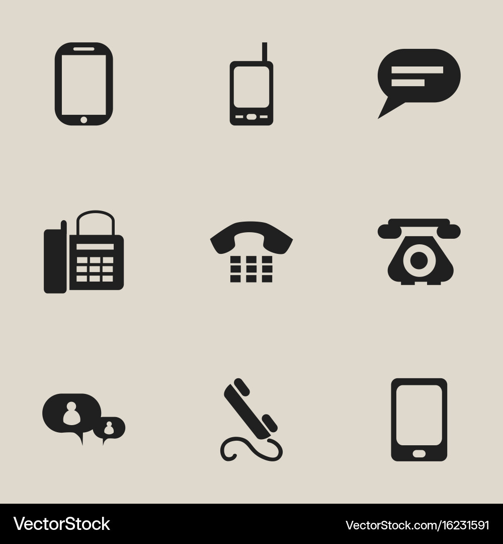 Set 9 editable phone icons includes symbols Vector Image
