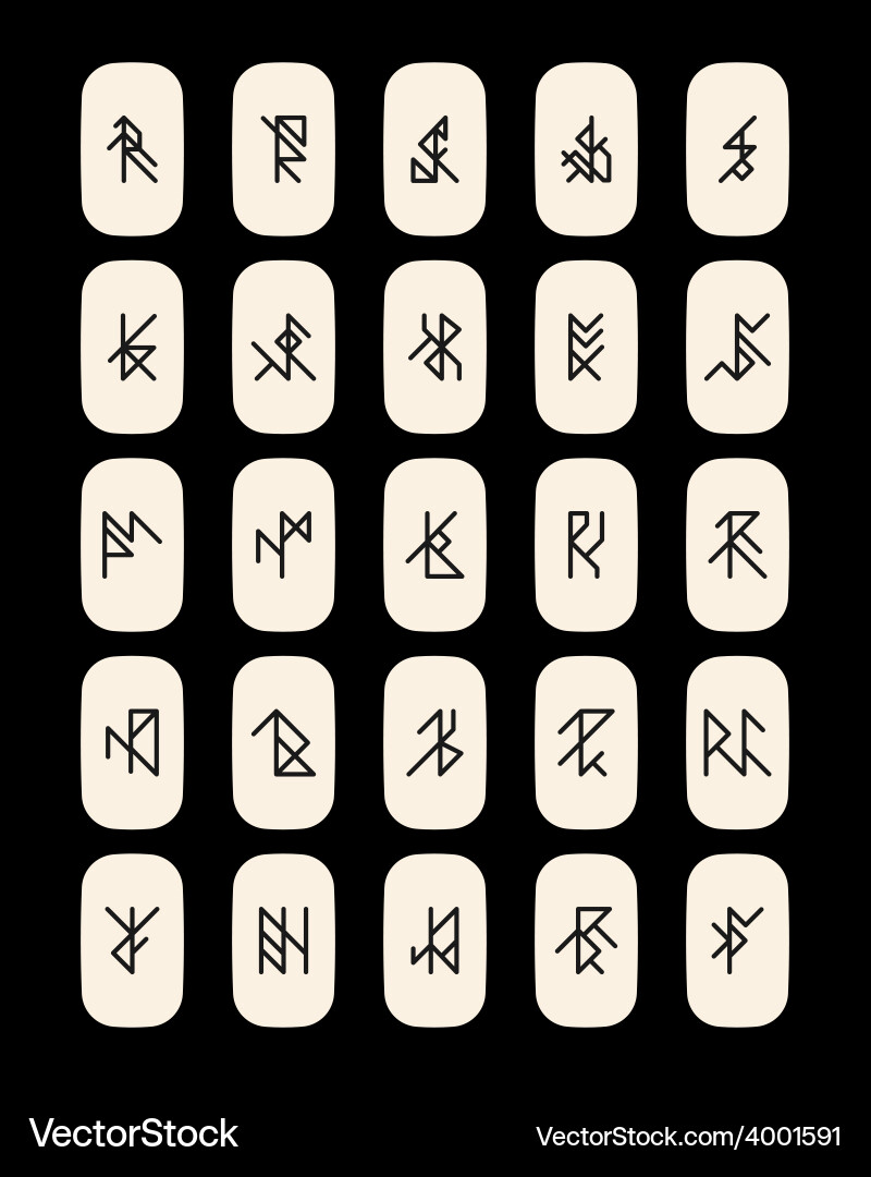 Set of abstract ancient runes Royalty Free Vector Image