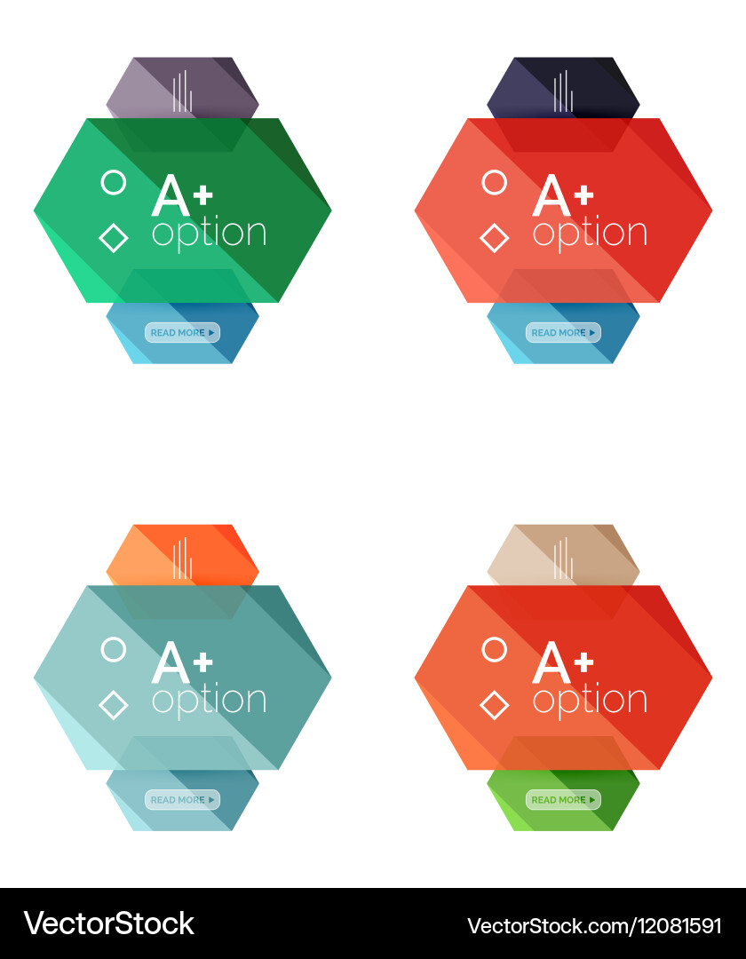 Set of abstract infographics content boxes Vector Image