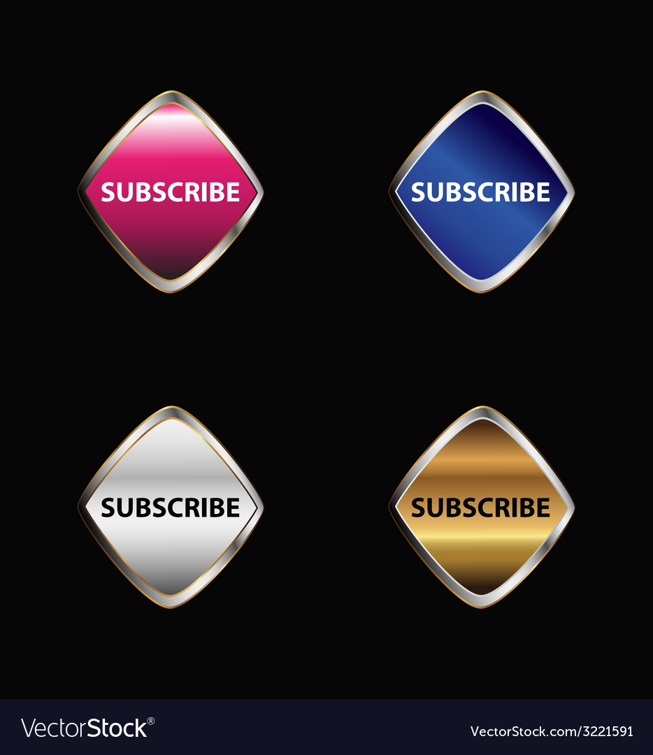 Subscribe button tag set Royalty Free Vector Image