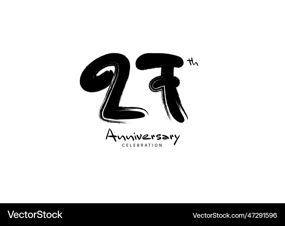27 years anniversary celebration logo black Vector Image