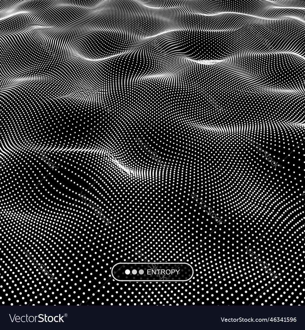 Array with dynamic particles 3d futuristic Vector Image