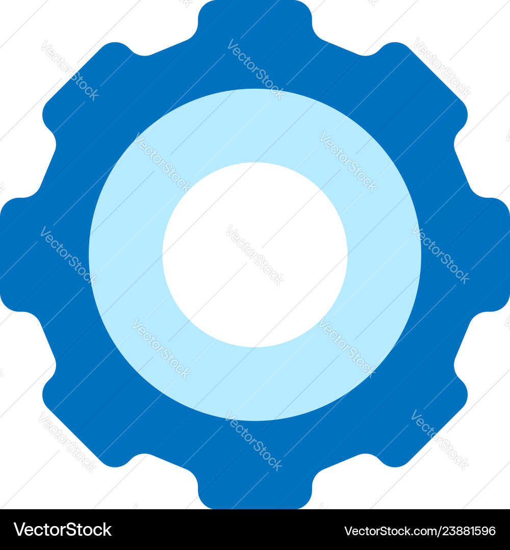 Blue pictogram gear icon simple flat design Vector Image