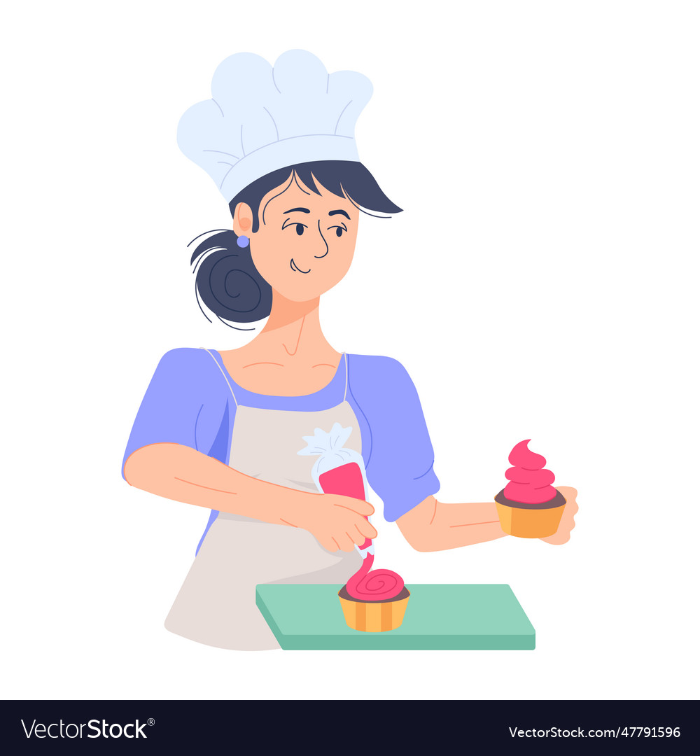 Chef baking Royalty Free Vector Image - VectorStock