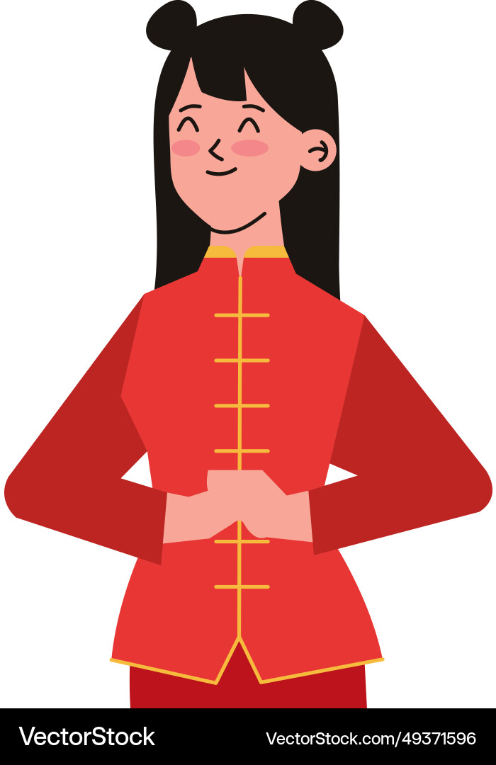 Chinese girl character Royalty Free Vector Image