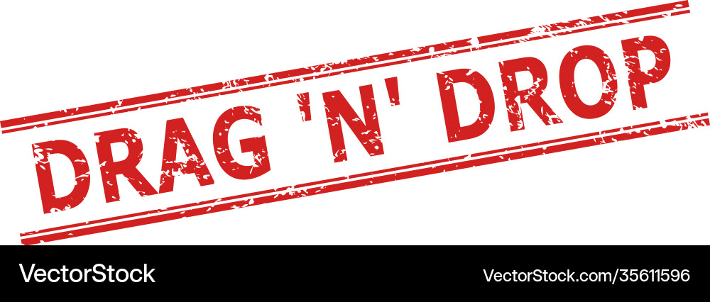 Drag n drop stamp with unclean style and double Vector Image