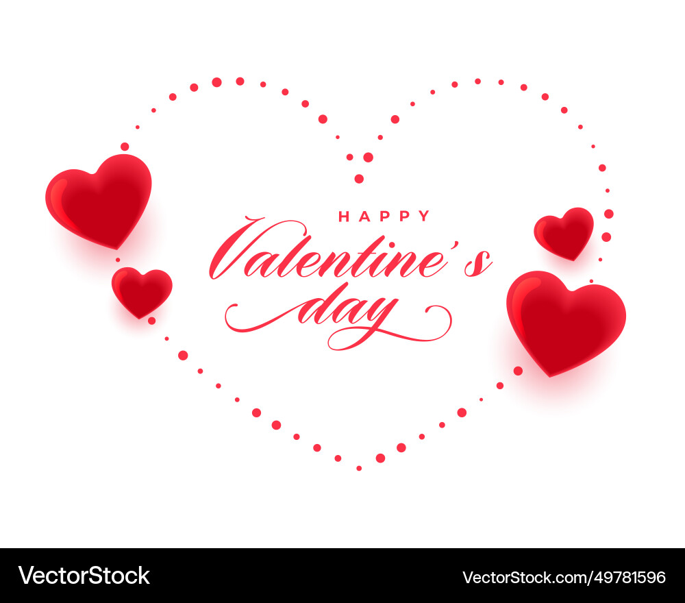 Elegant valentines day event background with 3d Vector Image