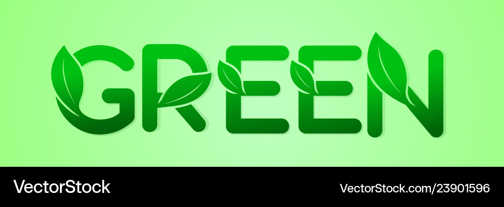 Green lettering for green ecology logo Royalty Free Vector