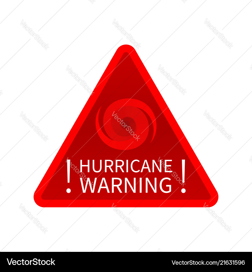 Informing hurricane warning sign Royalty Free Vector Image