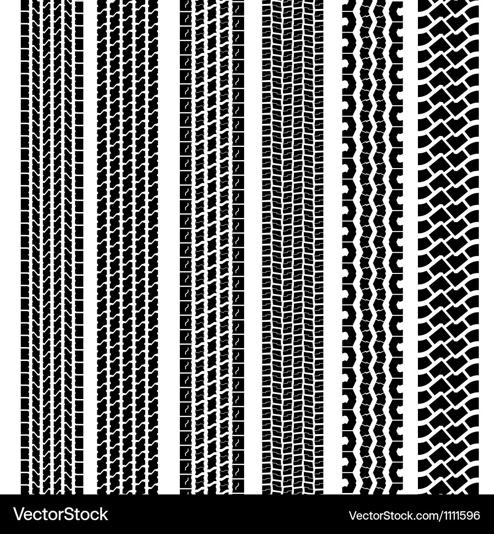 Set of detailed tire prints Royalty Free Vector Image