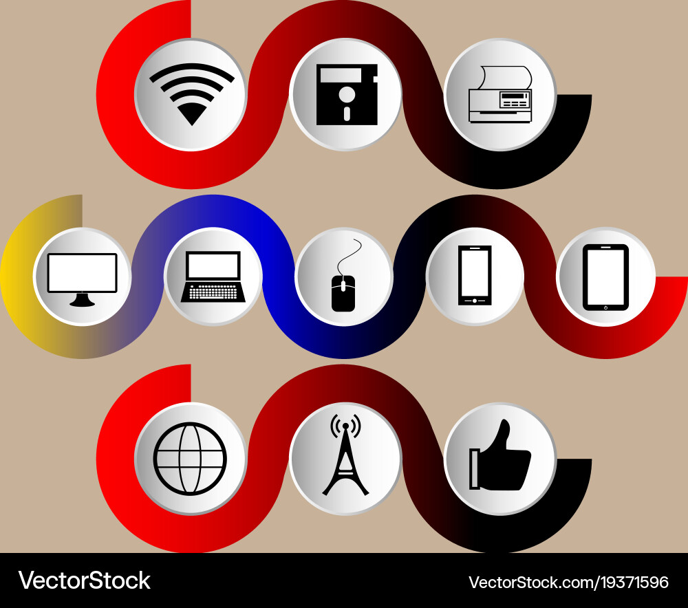 Set of technology icons Royalty Free Vector Image