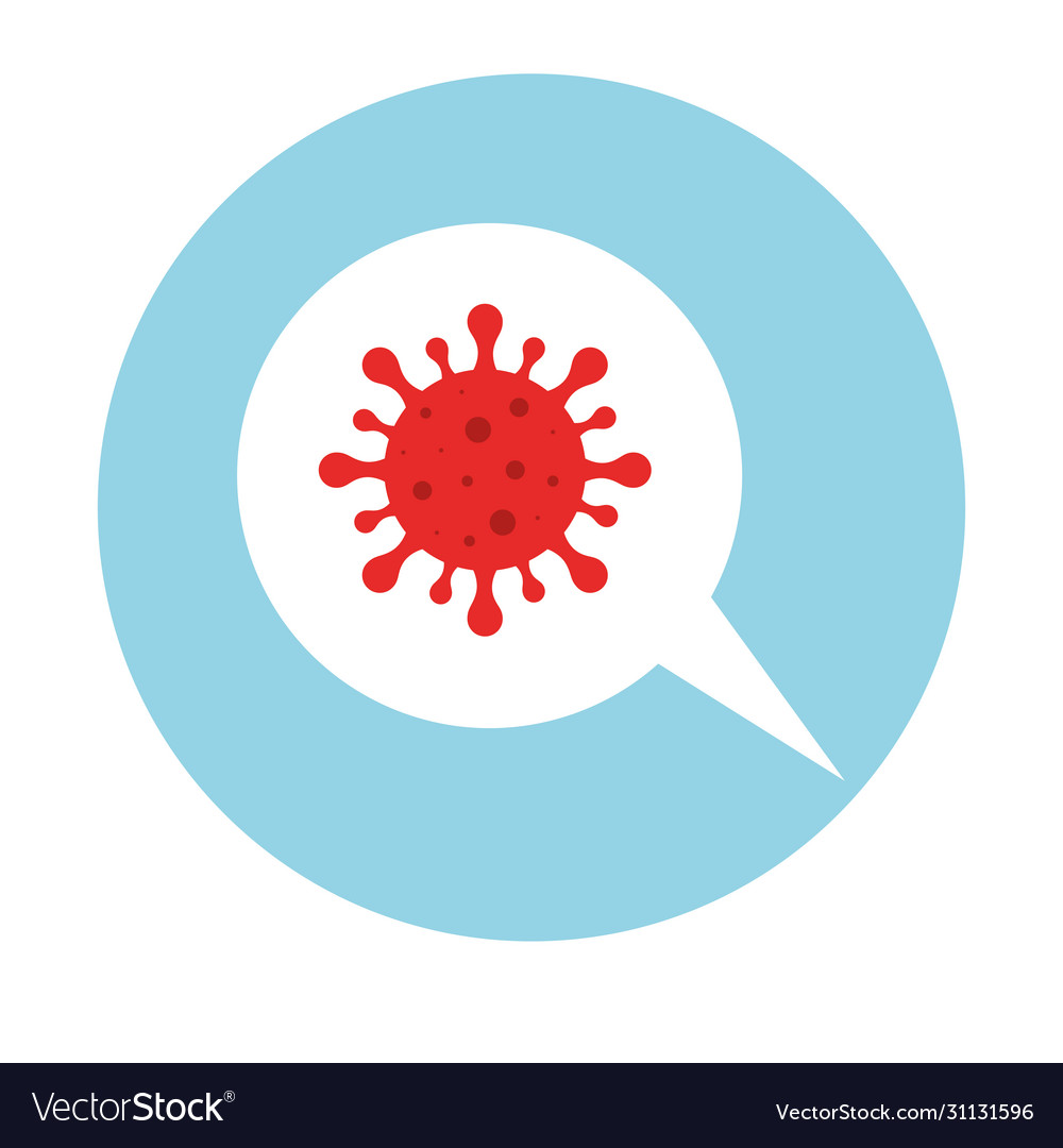 Speech bubble with particle covid19 19 Royalty Free Vector