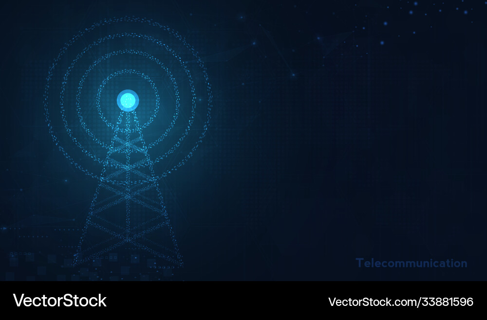 Telecommunications signal transmitter radio tower Vector Image