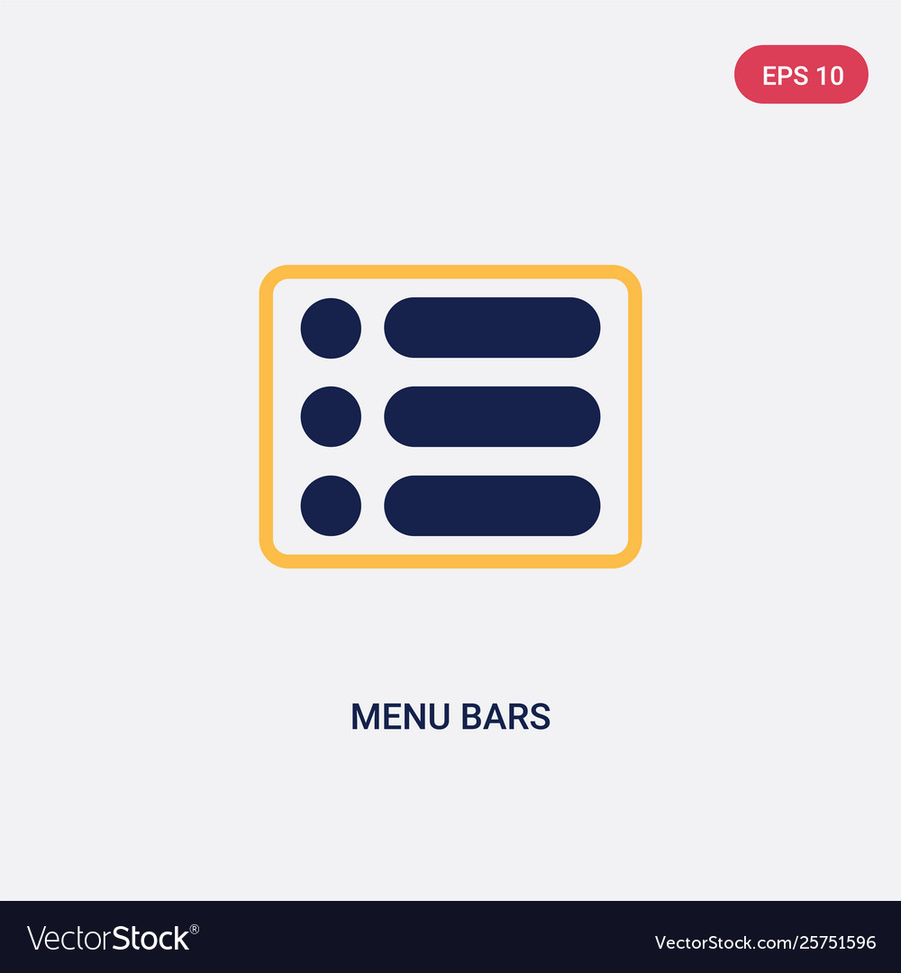 Two color menu bars icon from ultimate glyphicons Vector Image