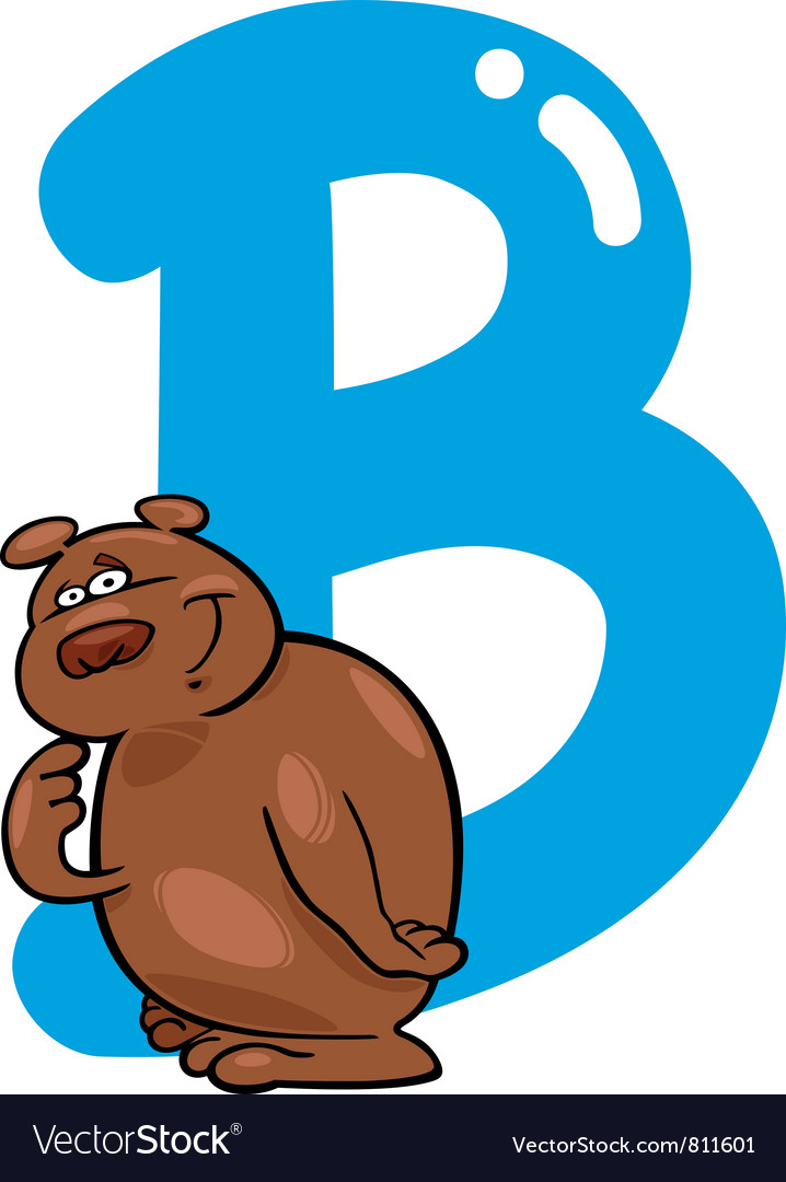 B for bear Royalty Free Vector Image - VectorStock