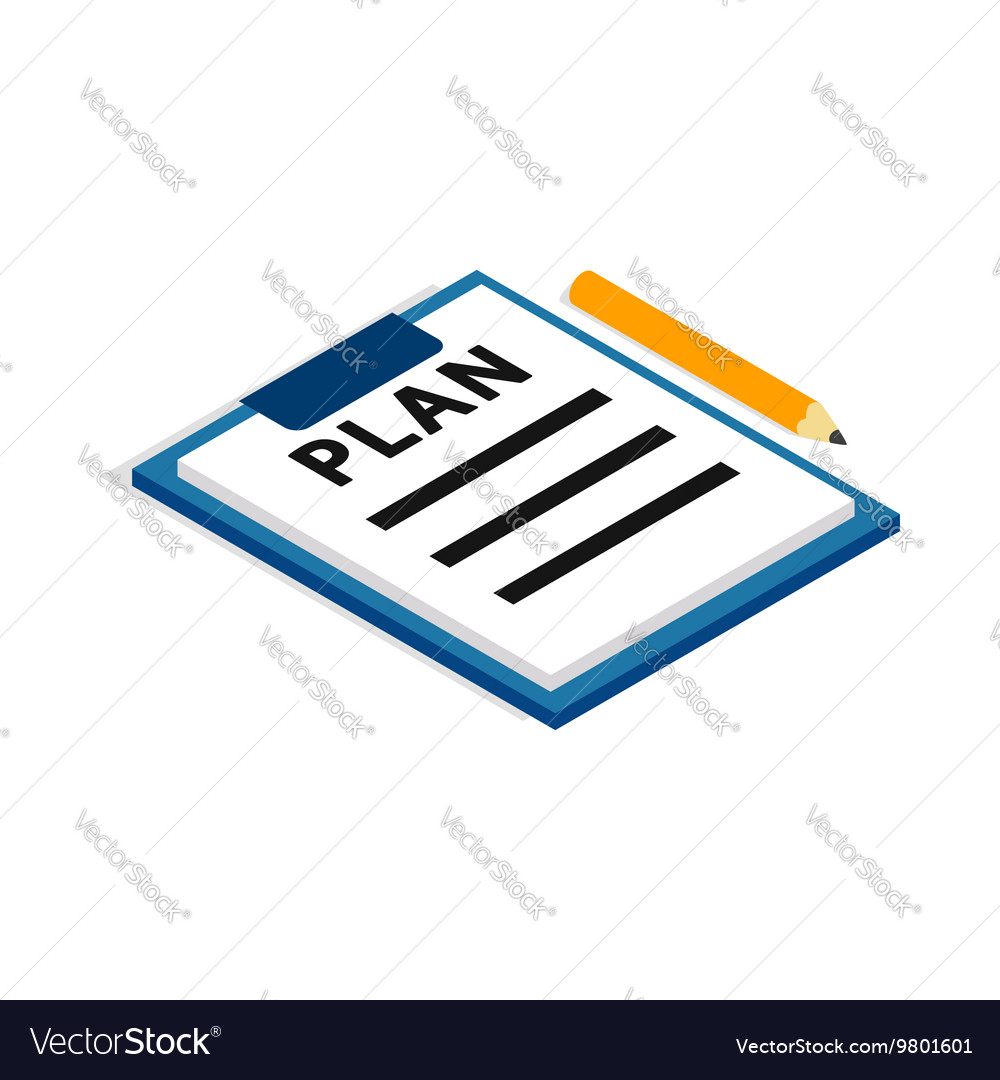 Document plan icon isometric 3d style Royalty Free Vector