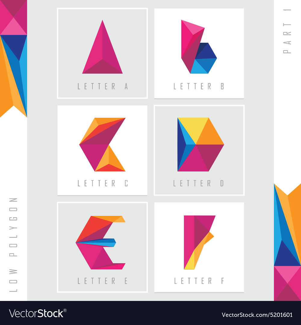 Geometric letters Royalty Free Vector Image - VectorStock
