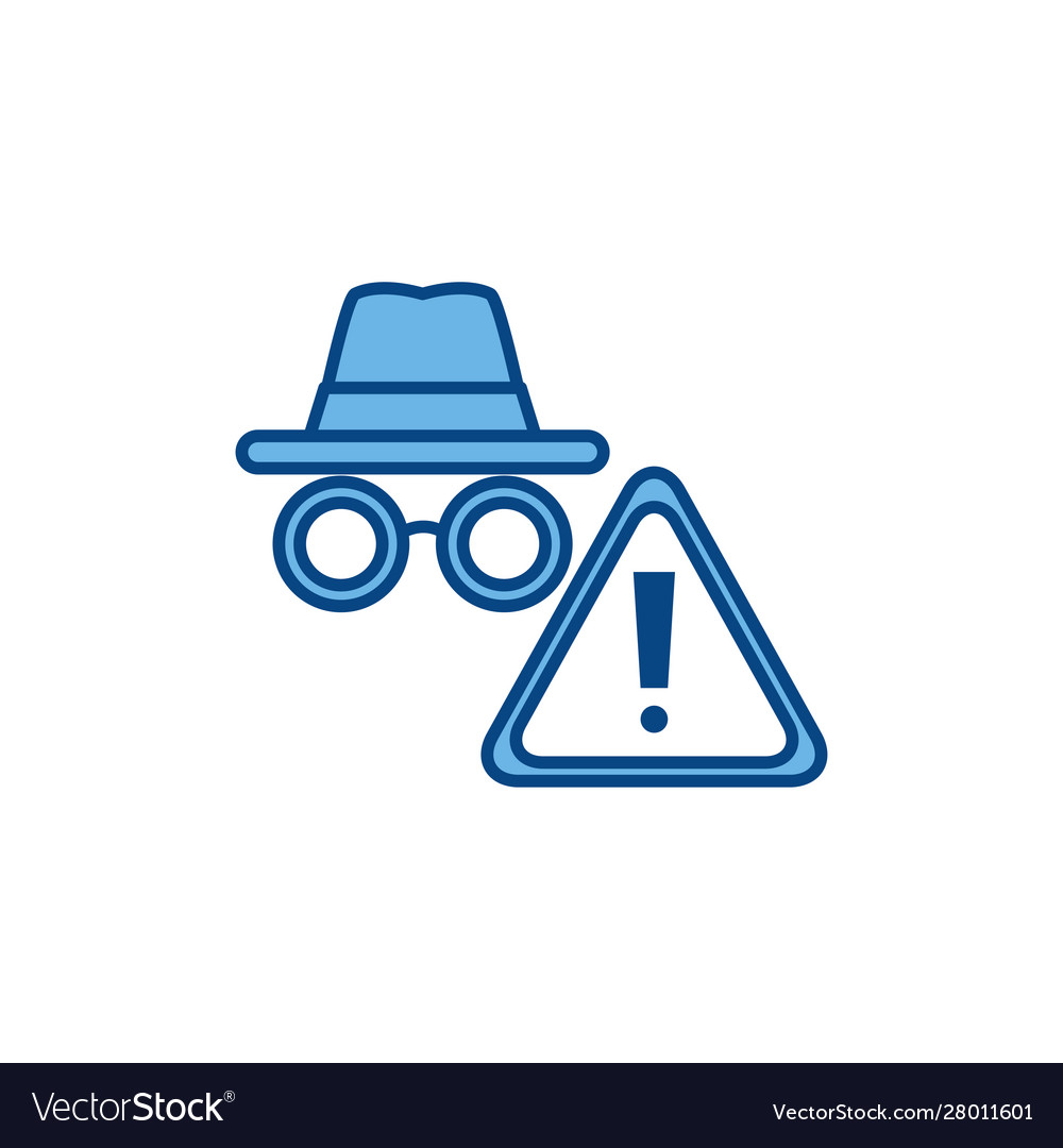 Hacker alert internet line and fill Royalty Free Vector