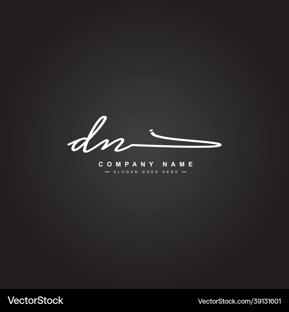Initial letter dn logo - hand drawn signature logo