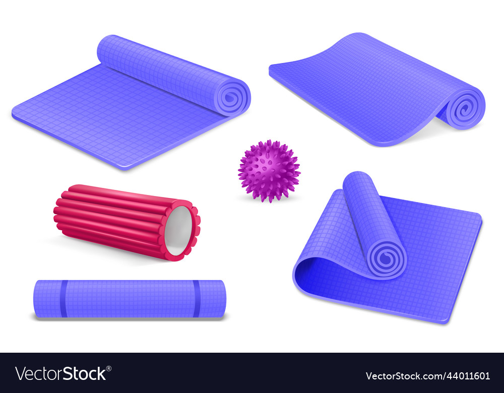 Realistic Yoga And Massage Equipment Set Vector Image