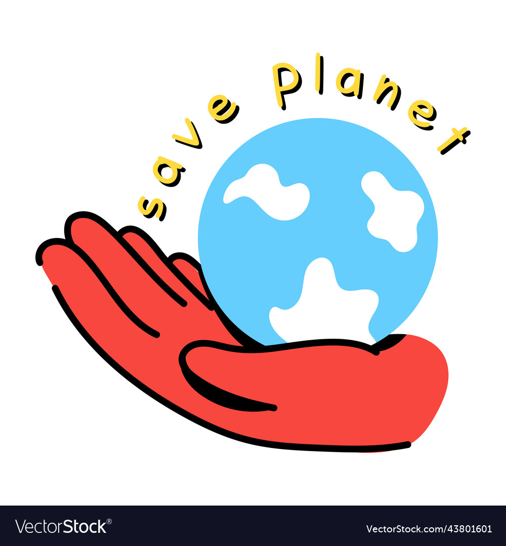 Save planet Royalty Free Vector Image - VectorStock
