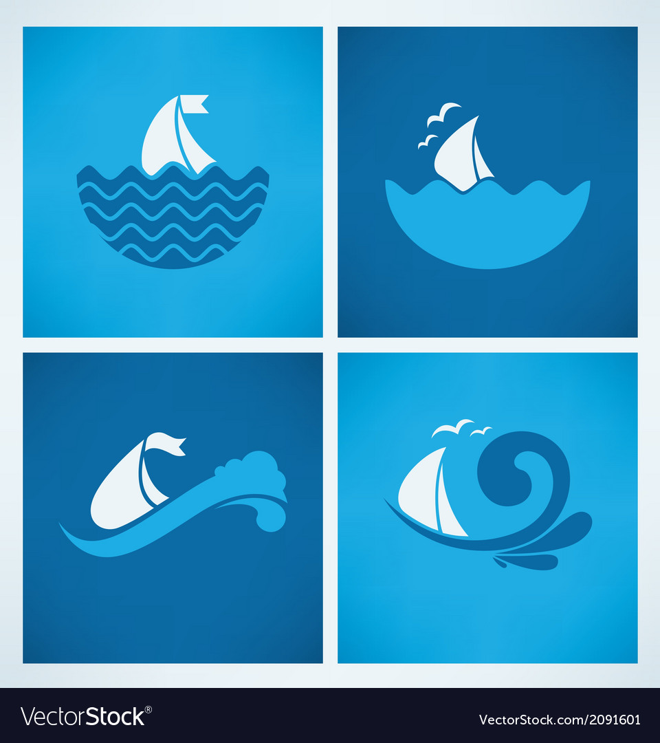 Sea emblems Royalty Free Vector Image - VectorStock