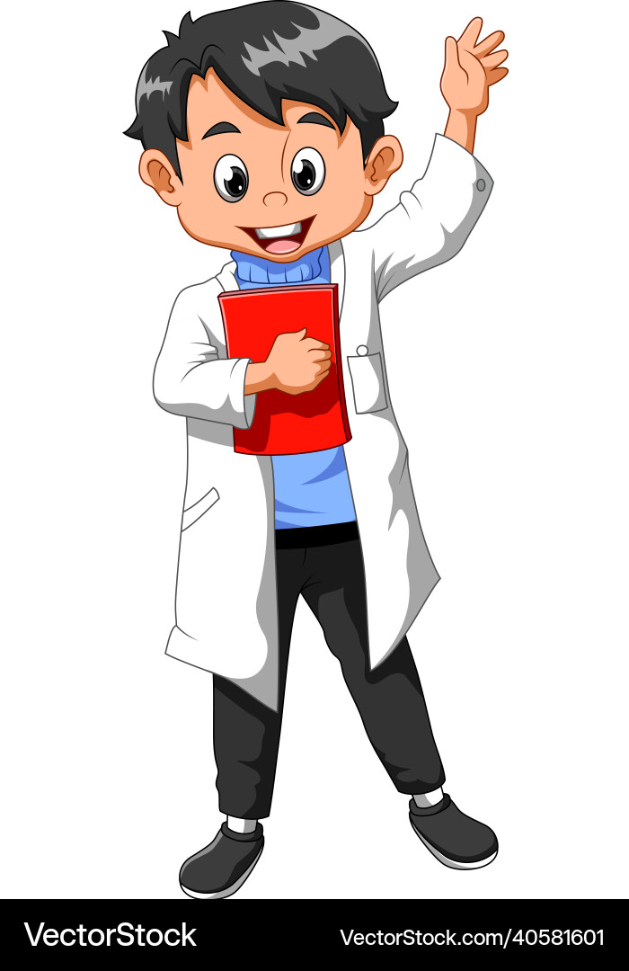 Young doctor is waving the hands Royalty Free Vector Image