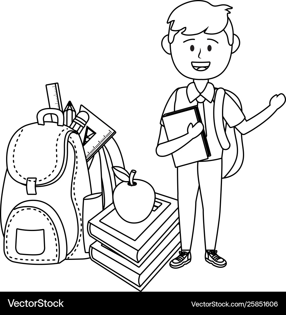 Boy kid school design Royalty Free Vector Image